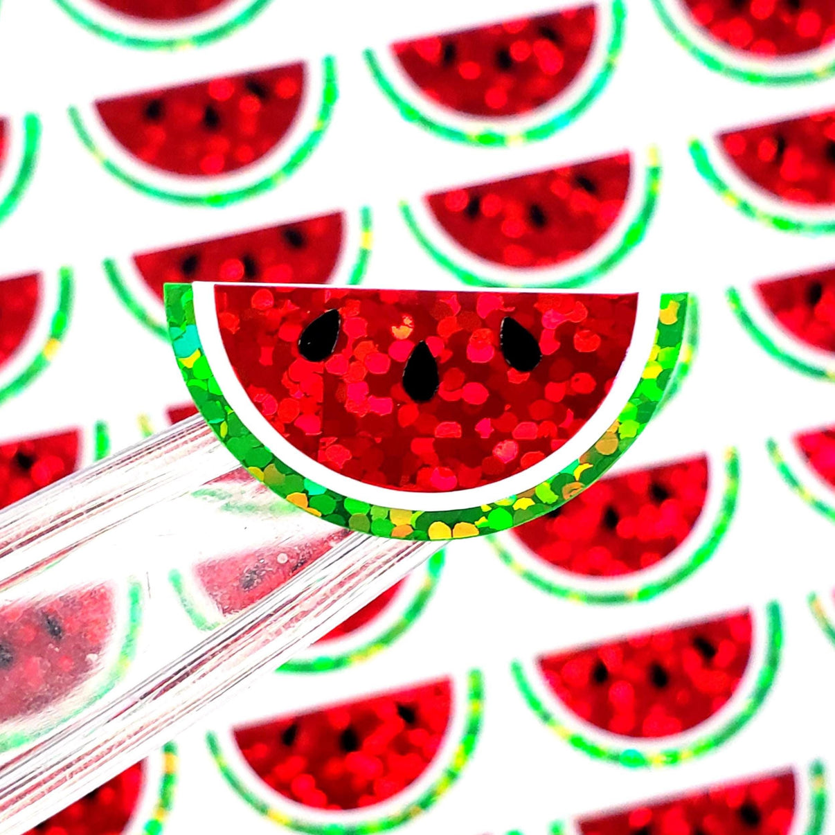 Red Watermelon Stickers, set of 48 sparkly summer fruit melon slices ...