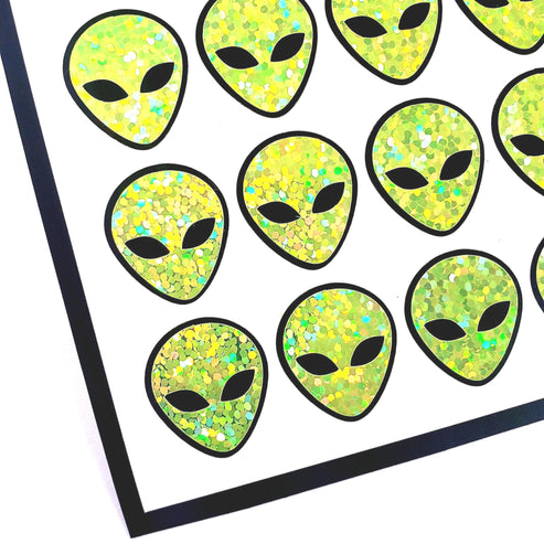 Alien Head Stickers, set of 42 – Fairy Dust Decals