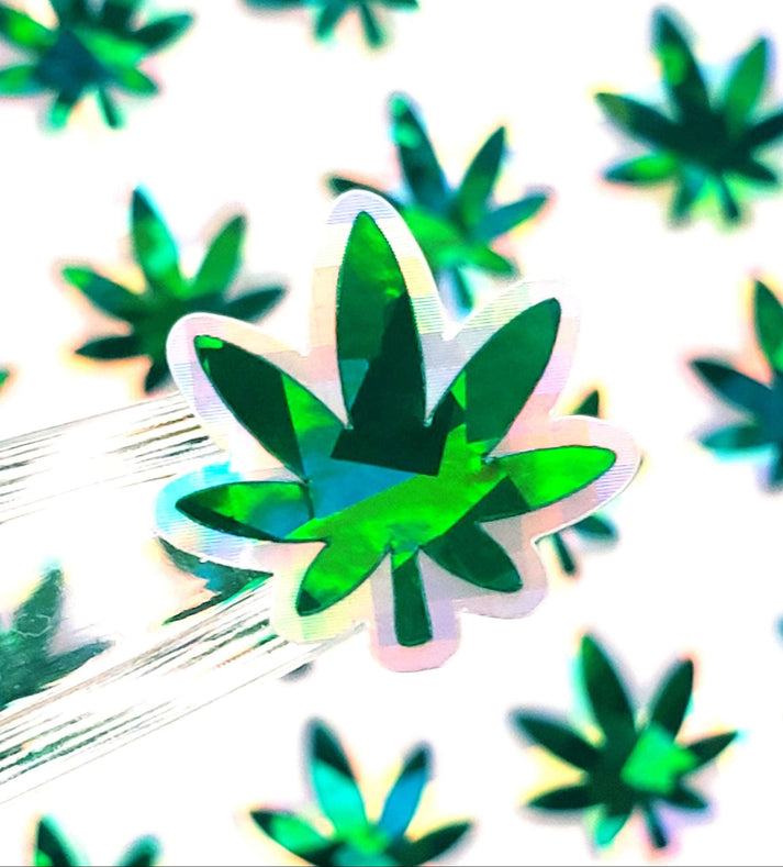 Pot Leaf Stickers, silver – Fairy Dust Decals