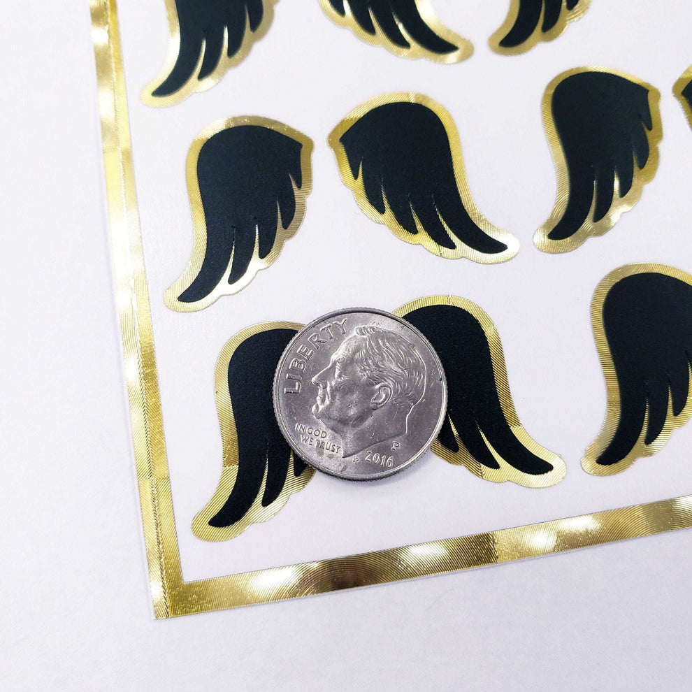 Black and Gold Angel Wing Stickers – Fairy Dust Decals