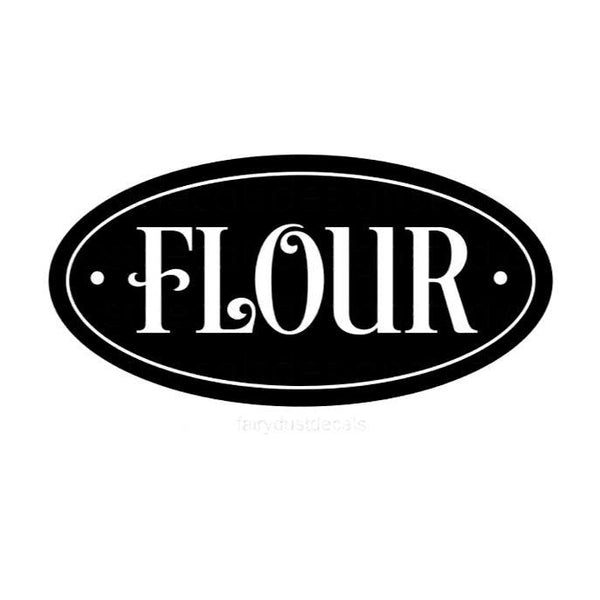 Flour Decal, pantry sticker for canister – Fairy Dust Decals