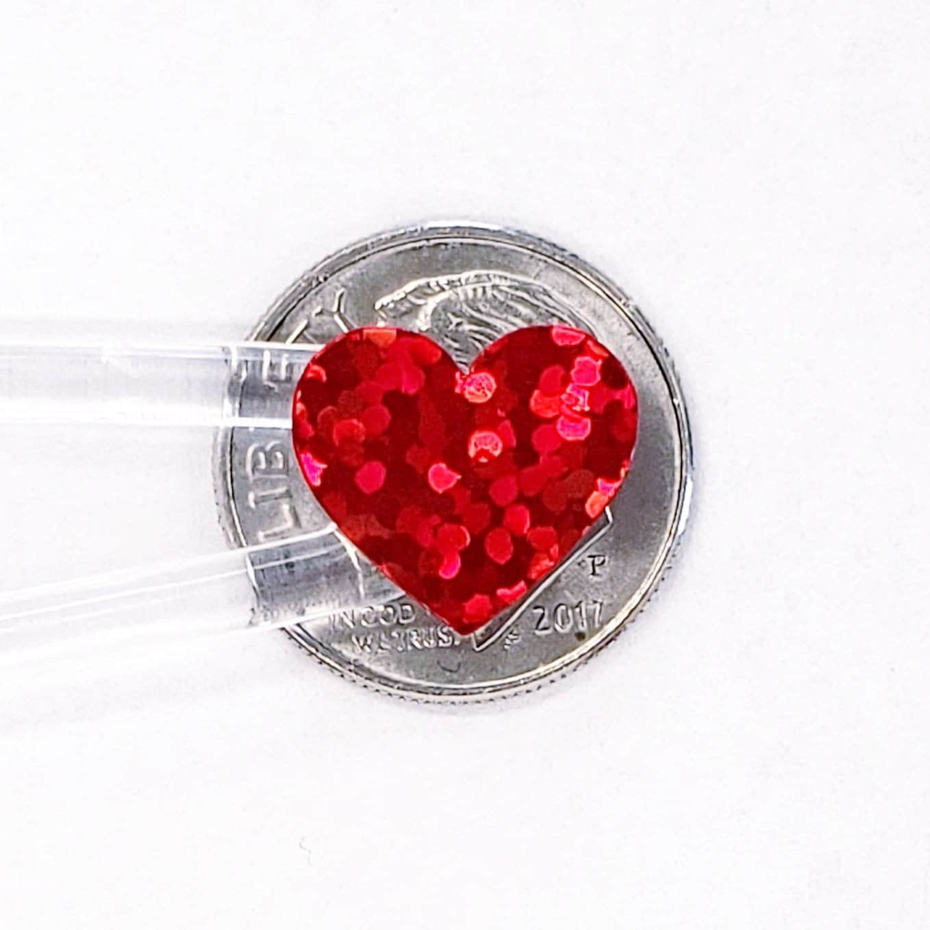 tiny red heart stickers